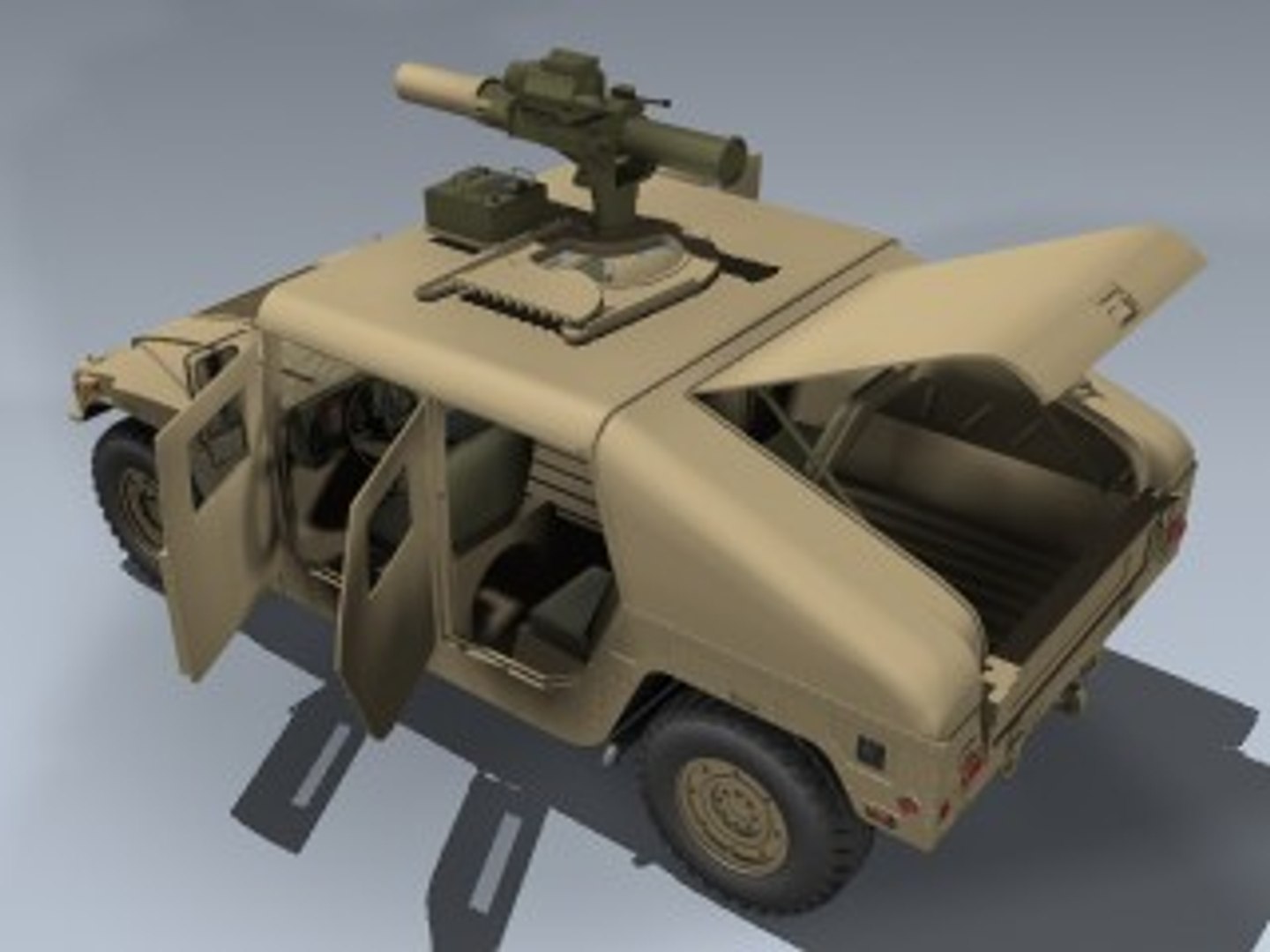 M1046 Humvee Tow 3d Model