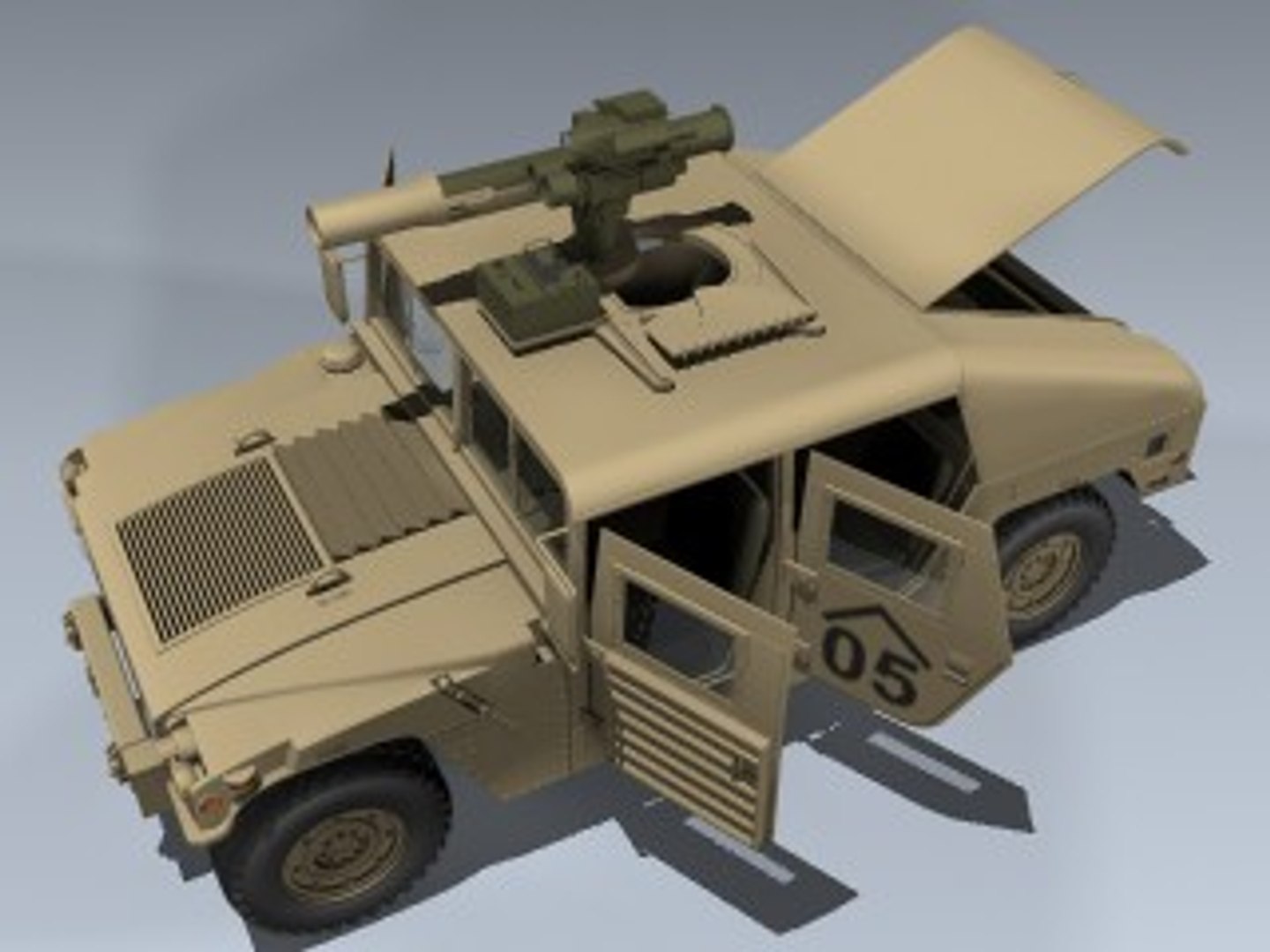 M1046 Humvee Tow 3d Model