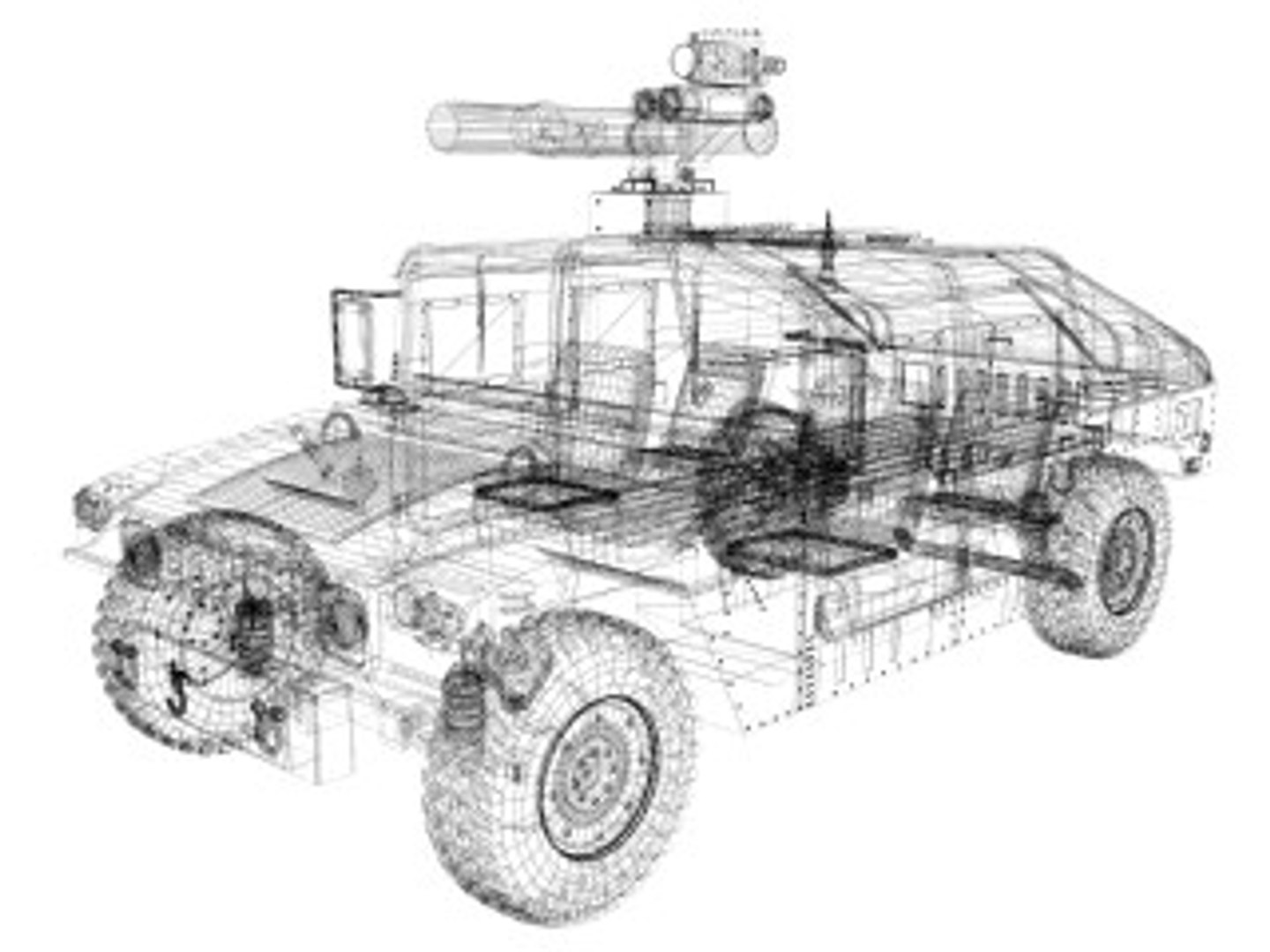 M1046 Humvee Tow 3d Model