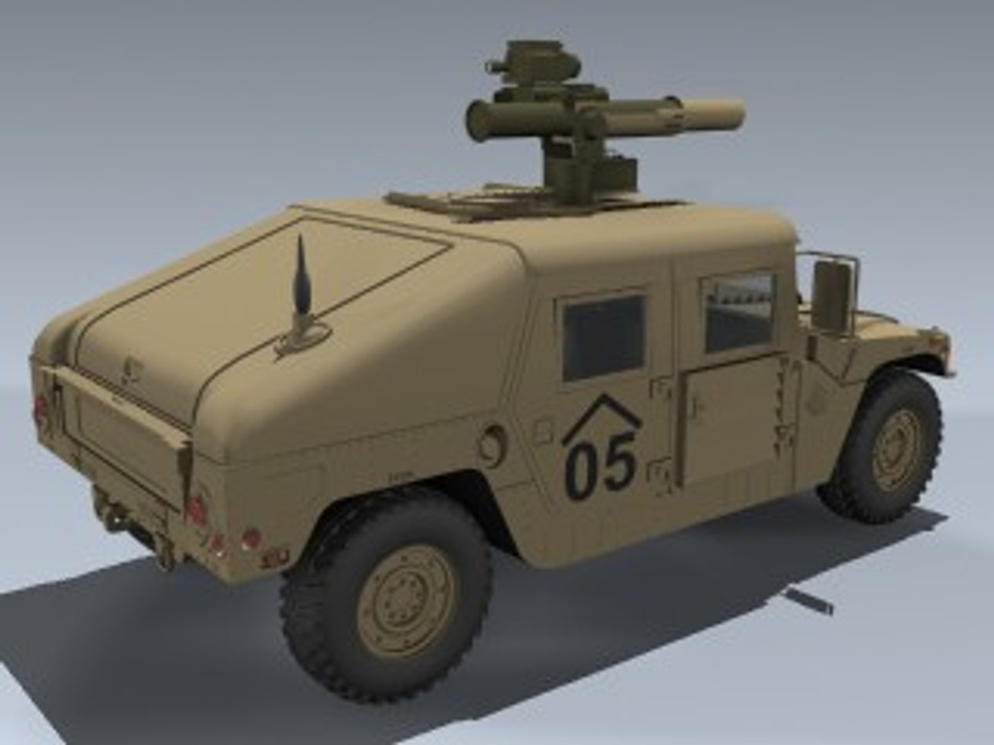 M1046 Humvee Tow 3d Model