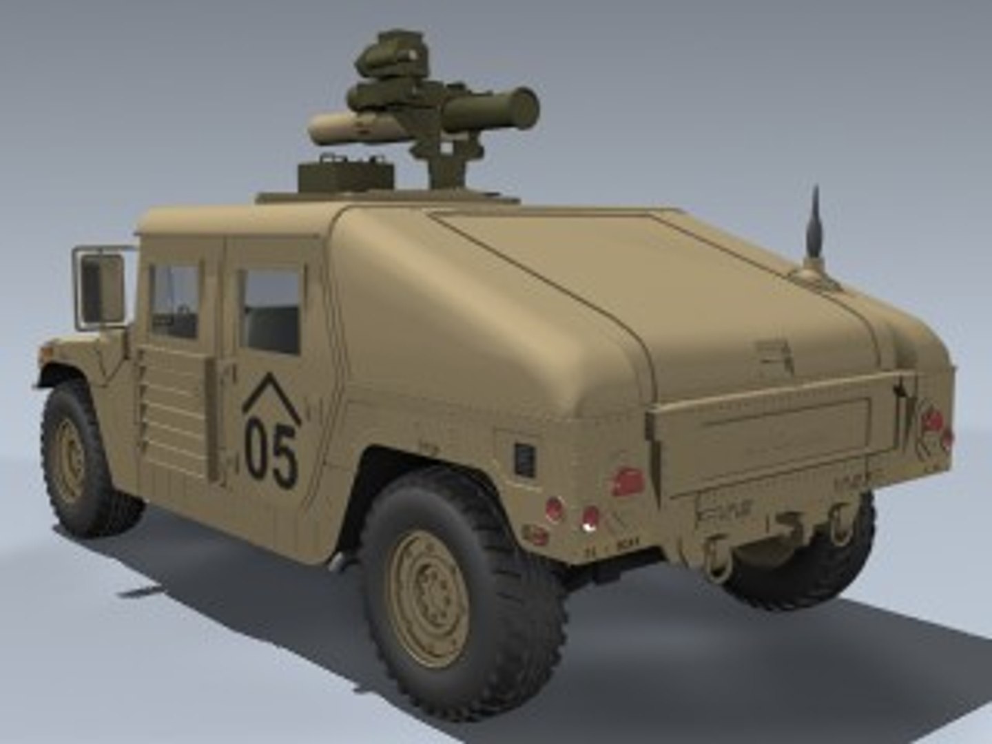 M1046 Humvee Tow 3d Model