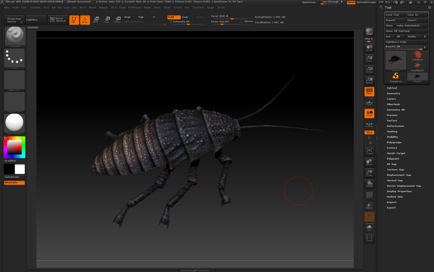 3d cockroach model
