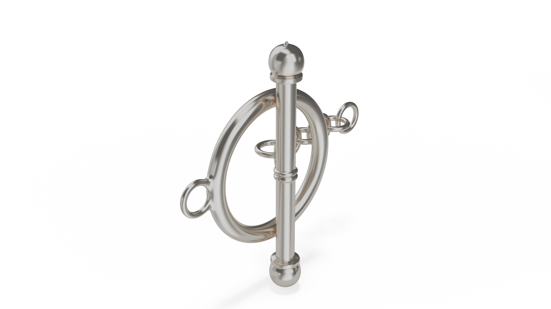 3D Toggle Jewellery Clasp Silver Model - TurboSquid 2123535