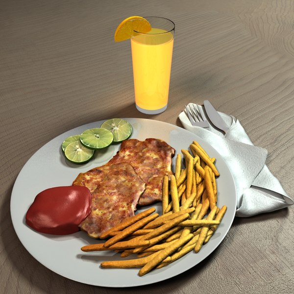 Free 3D chicken chop fries - TurboSquid 1446973
