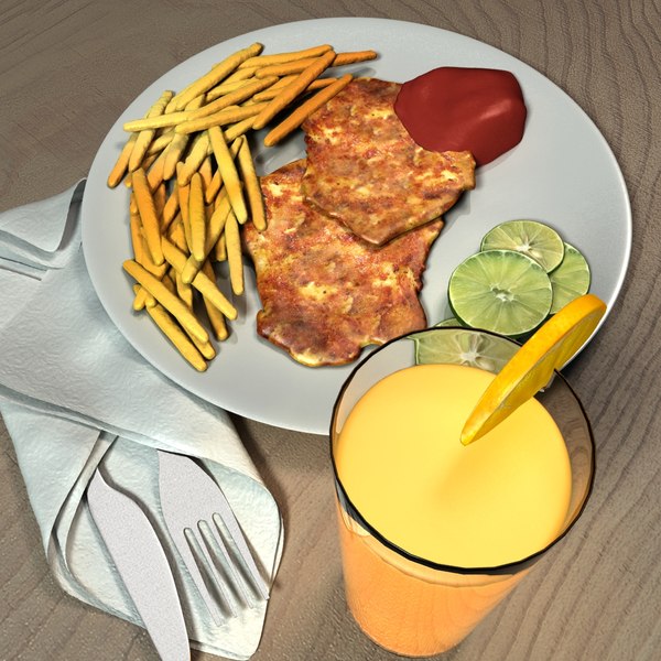 Free 3D chicken chop fries - TurboSquid 1446973