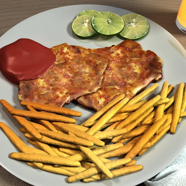 Free 3D chicken chop fries - TurboSquid 1446973