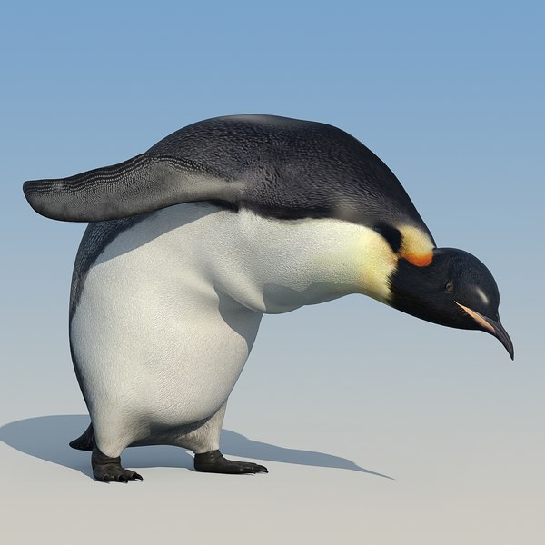 3d model of emperor penguin rigged