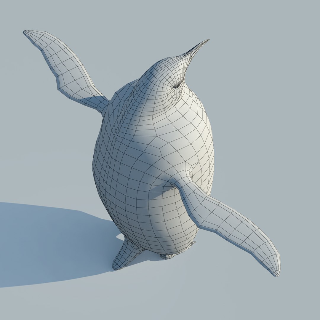 3d model of emperor penguin rigged