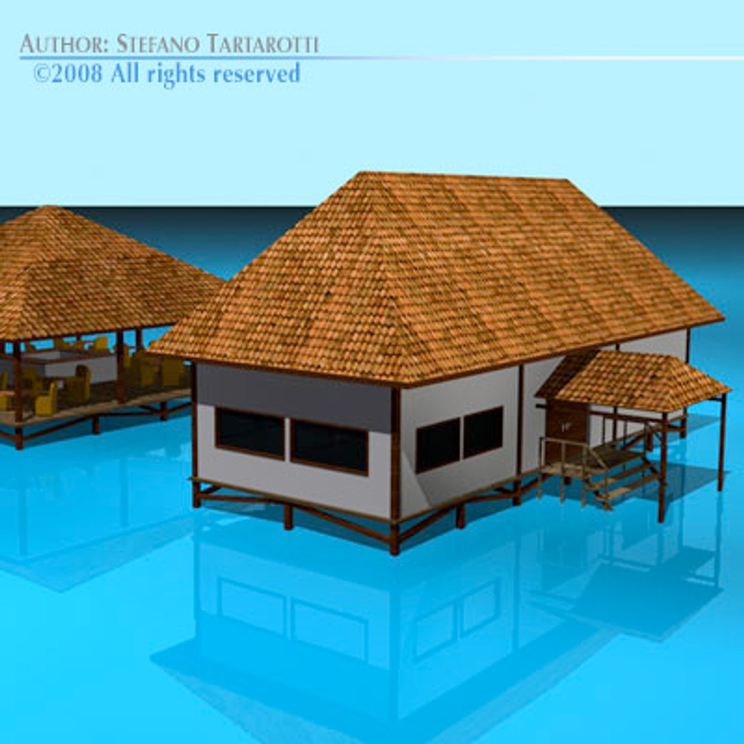 Bungalow Building Resort 3d Model