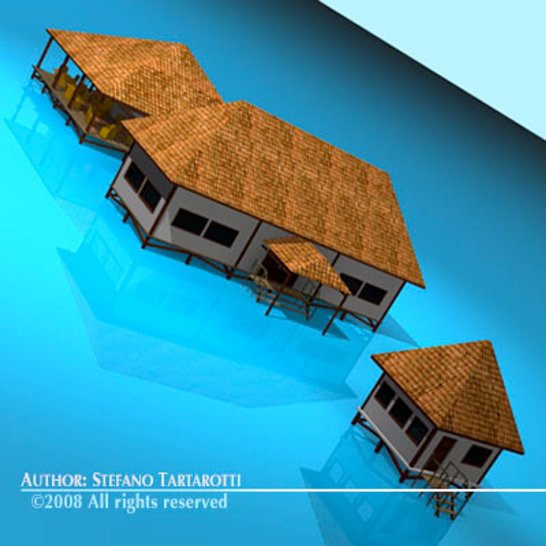 Bungalow Building Resort 3d Model