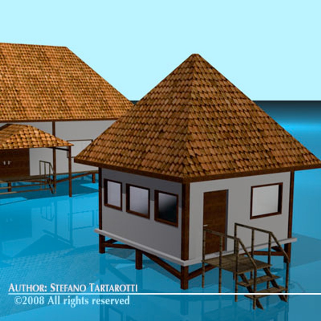 Bungalow Building Resort 3d Model