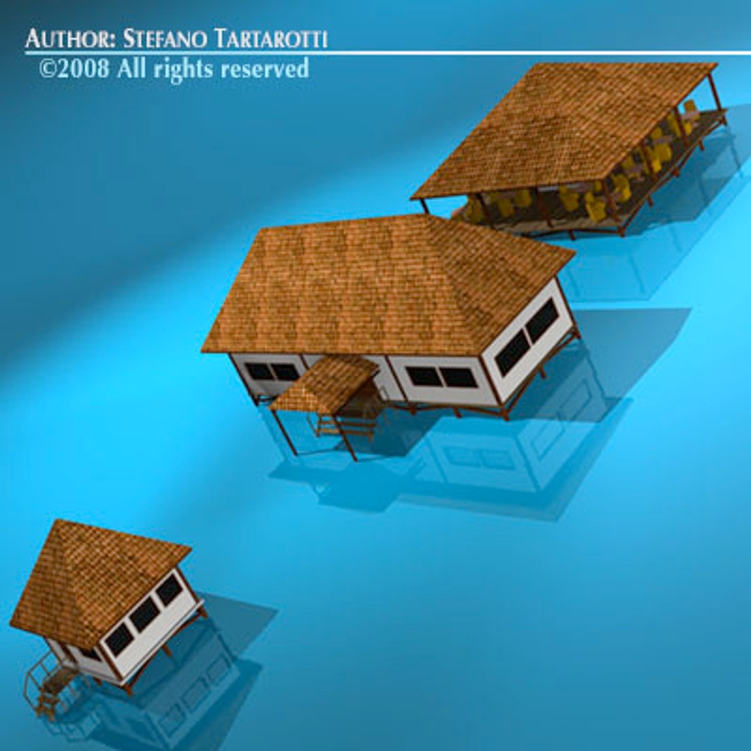 Bungalow Building Resort 3d Model