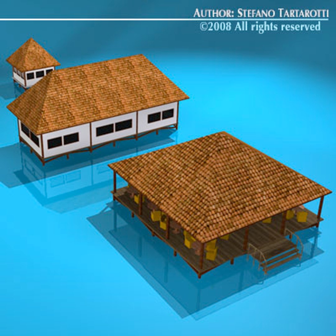 Bungalow Building Resort 3d Model
