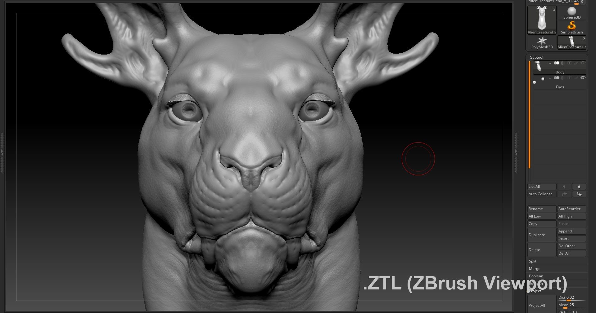 Alien Creature Head 3D - TurboSquid 1306058