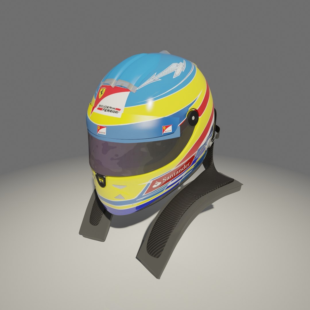 3d Model Fernando Alonso 2012 Helmet