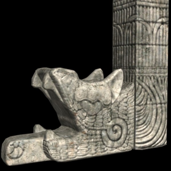 mayan snake column 3d model