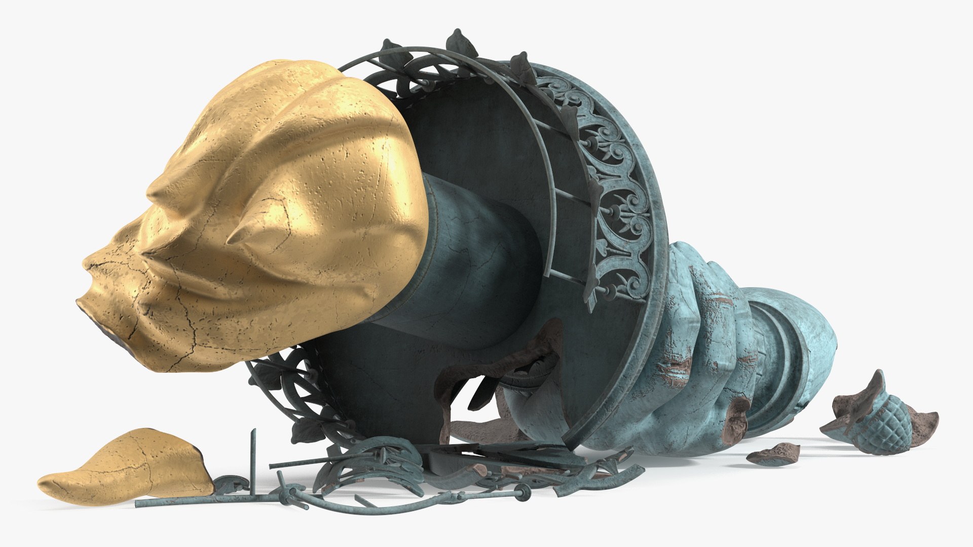 Broken Torch Of Statue Of Liberty Model - TurboSquid 2291155