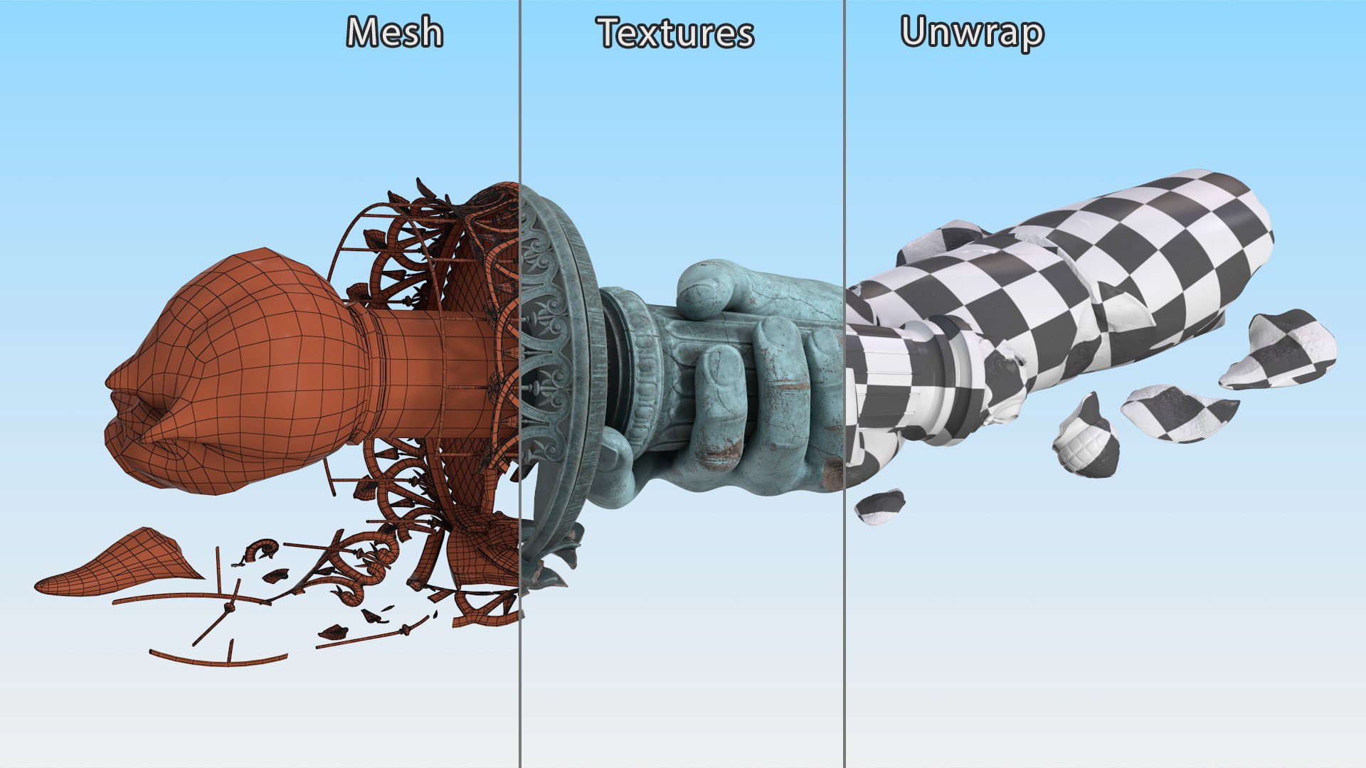 Broken Torch Of Statue Of Liberty Model - TurboSquid 2291155