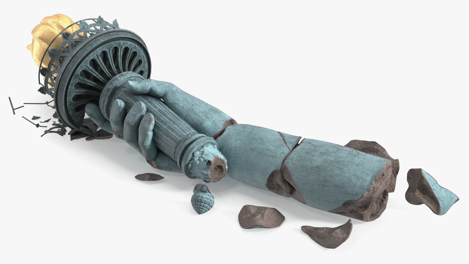 Broken Torch Of Statue Of Liberty Model - TurboSquid 2291155