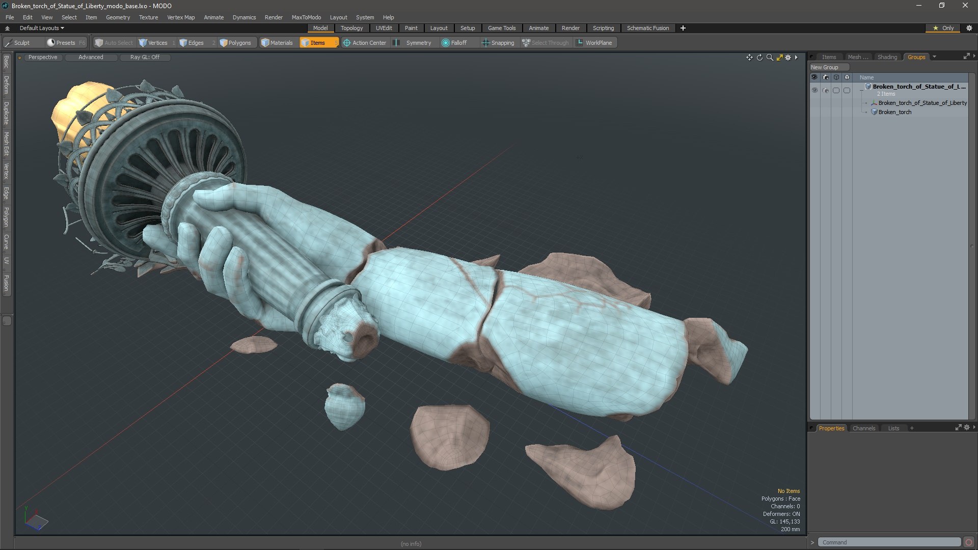 Broken Torch Of Statue Of Liberty Model - TurboSquid 2291155