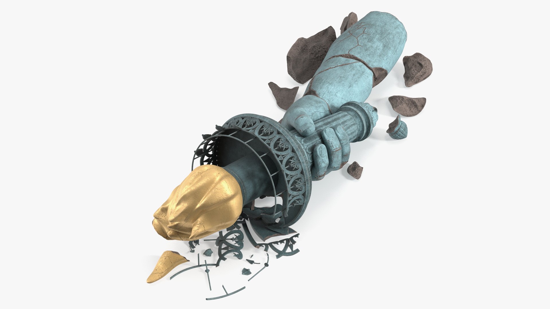 Broken Torch Of Statue Of Liberty Model - TurboSquid 2291155