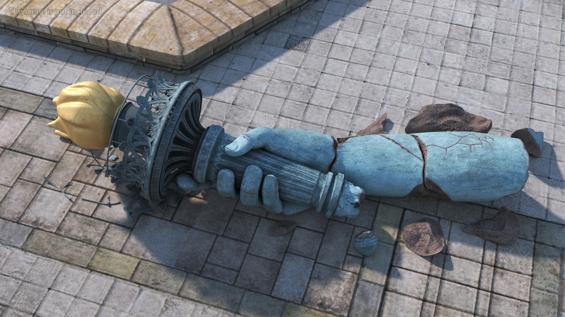 Broken Torch Of Statue Of Liberty Model - TurboSquid 2291155