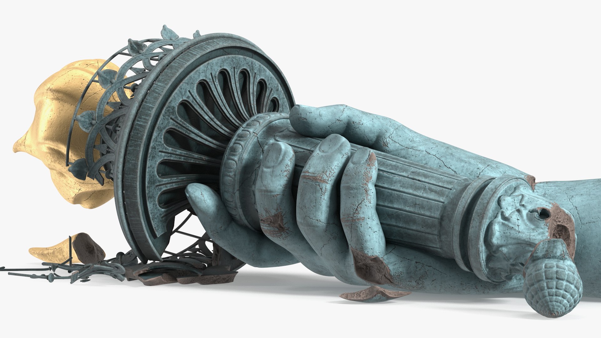 Broken Torch Of Statue Of Liberty Model - TurboSquid 2291155
