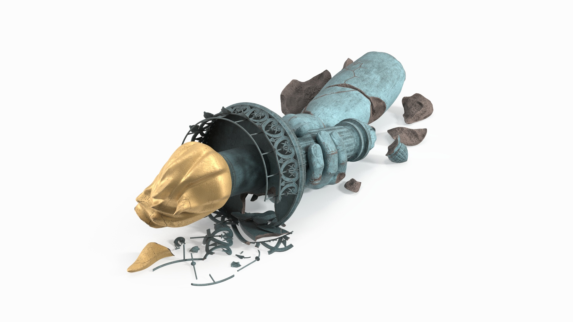 Broken Torch Of Statue Of Liberty Model - TurboSquid 2291155