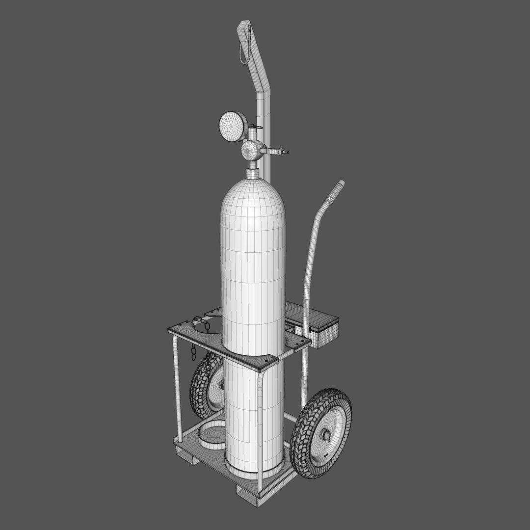 Gas Bottle Trolley 3d Obj