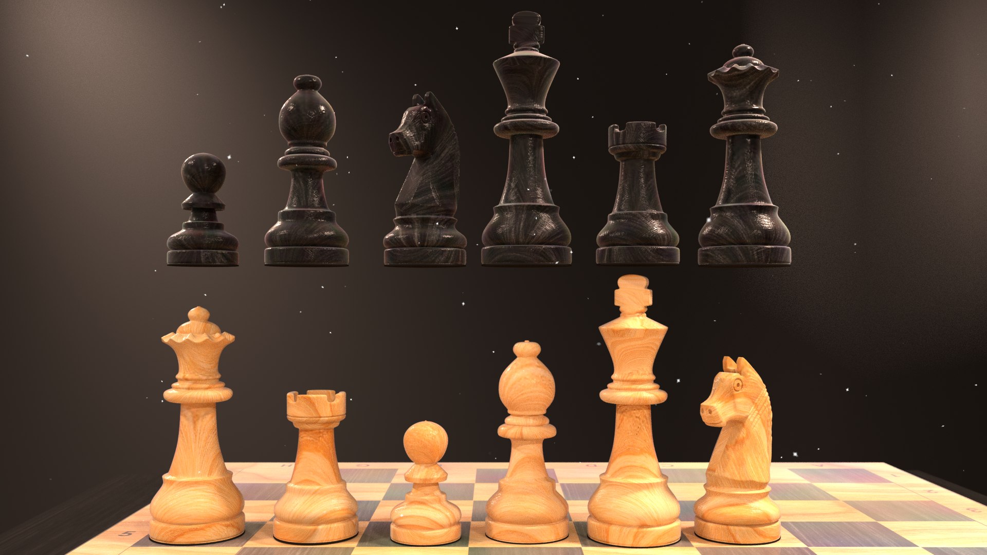 3D Chess Wood Table Model - TurboSquid 1350127
