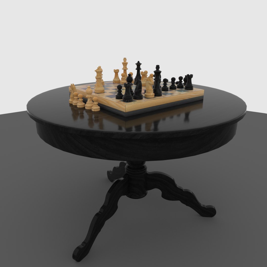 3D Chess Wood Table Model - TurboSquid 1350127
