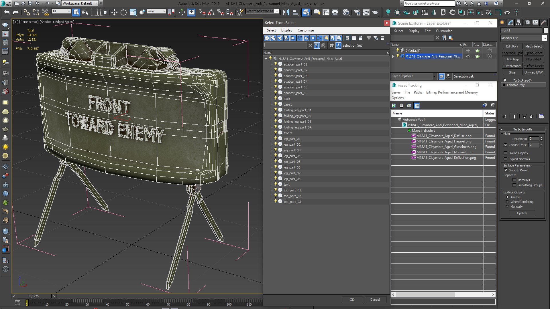 M18a1 claymore anti personnel 3D model - TurboSquid 1642131