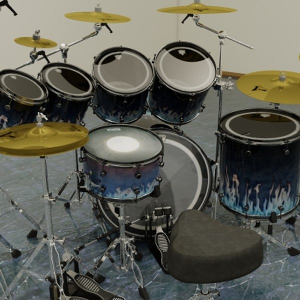 드럼 키트 7pc blueflames 3D 모델 - TurboSquid 476399