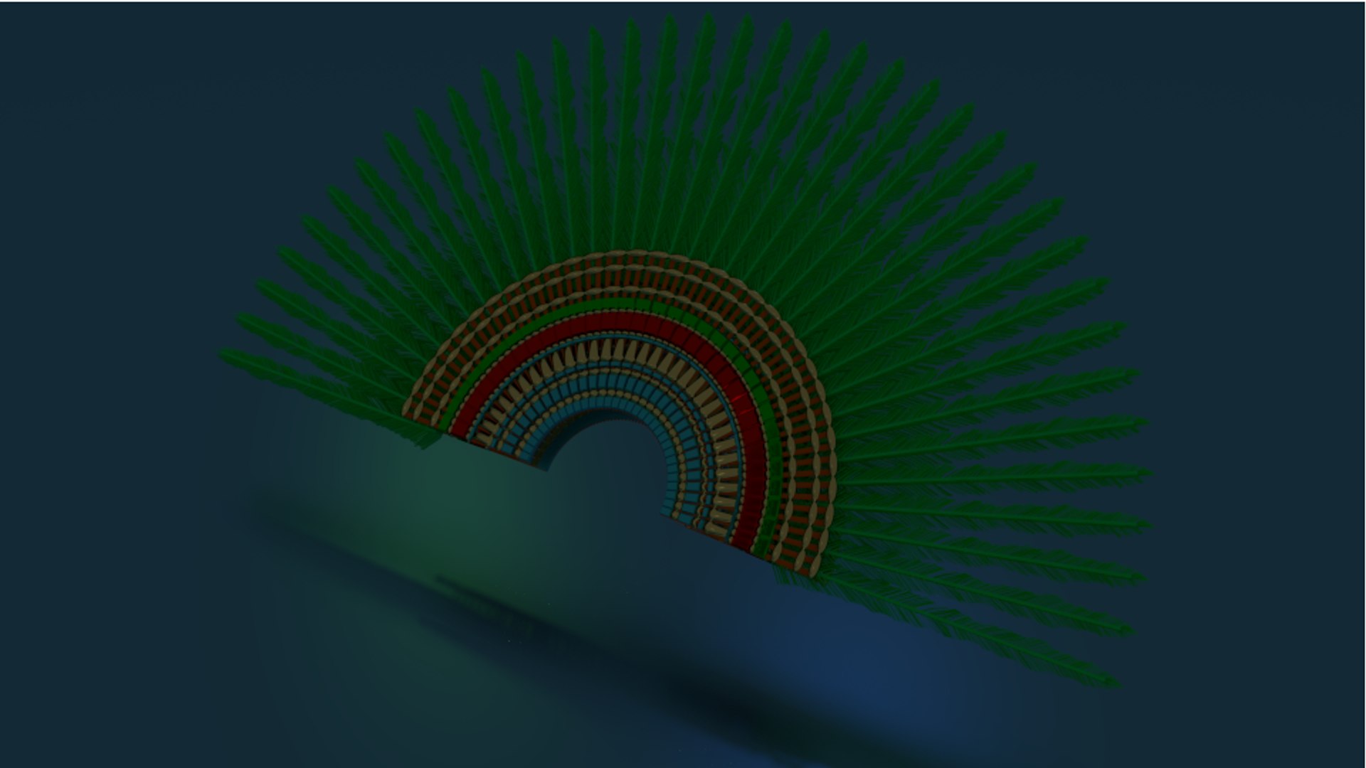 3d Prehispanic Azteca Penacho