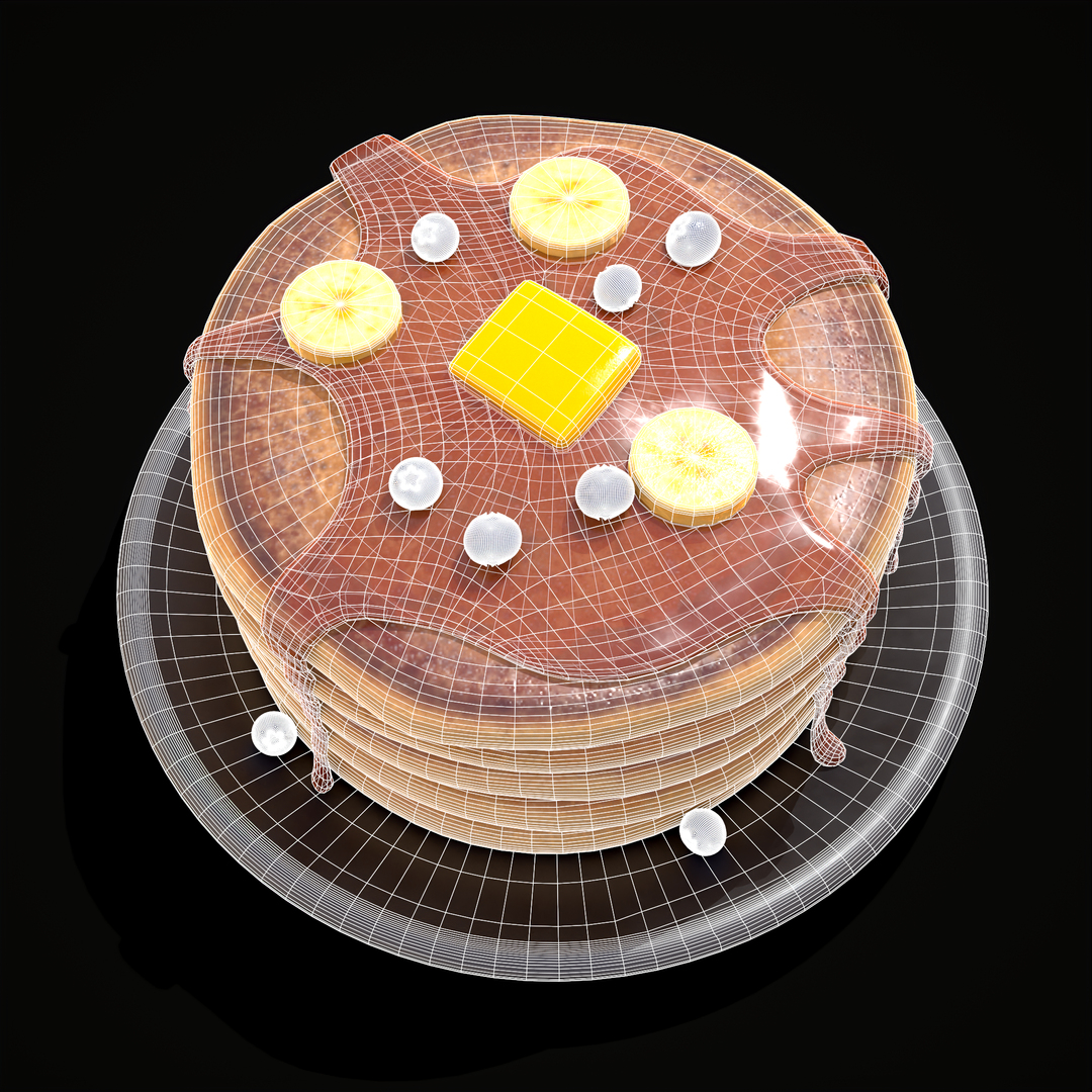 3D Blueberry Banana Pancakes model - TurboSquid 1955318