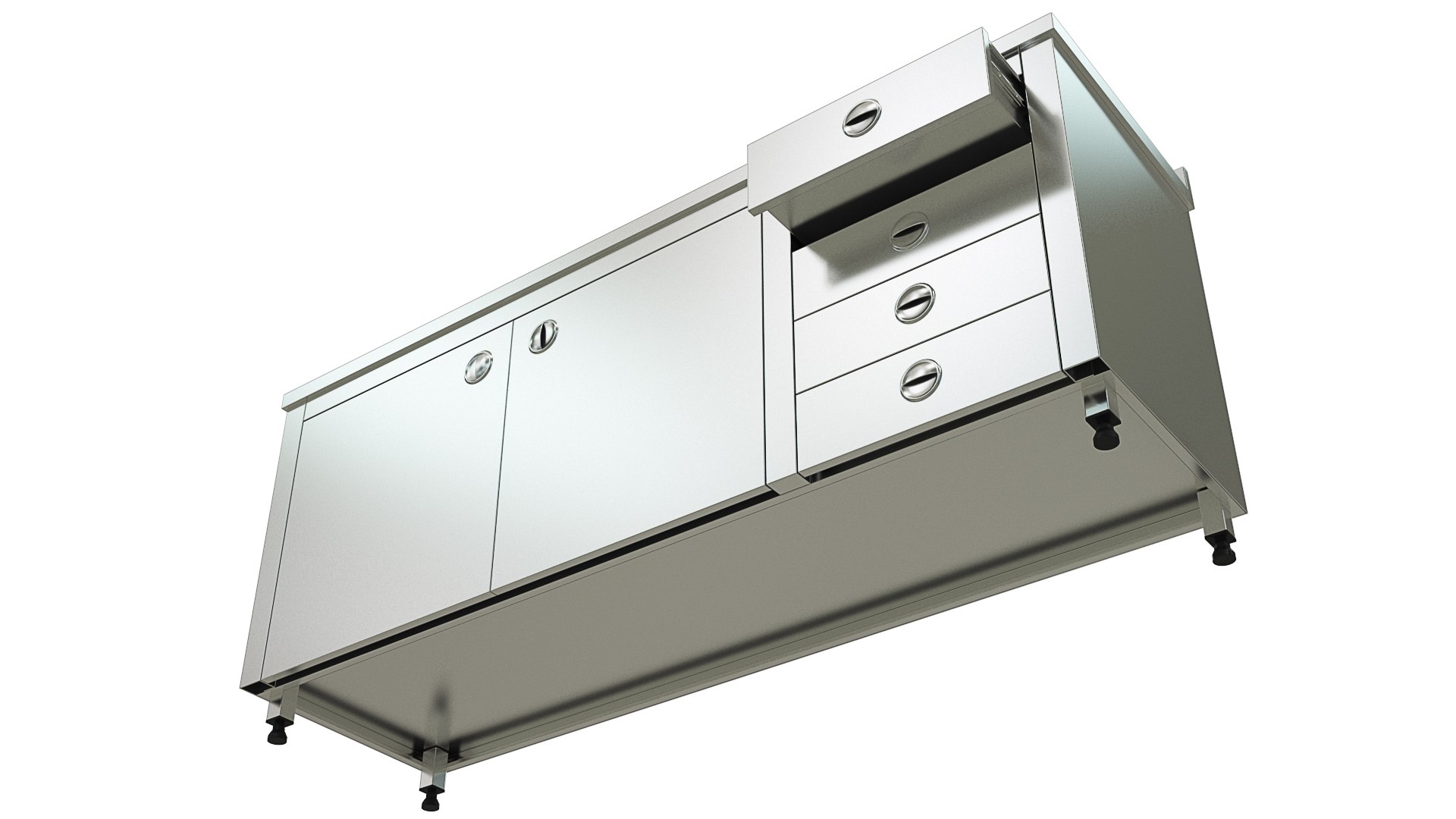 Working Bench With Set Of 4 Drawers And Cabinet 3D Model - TurboSquid ...