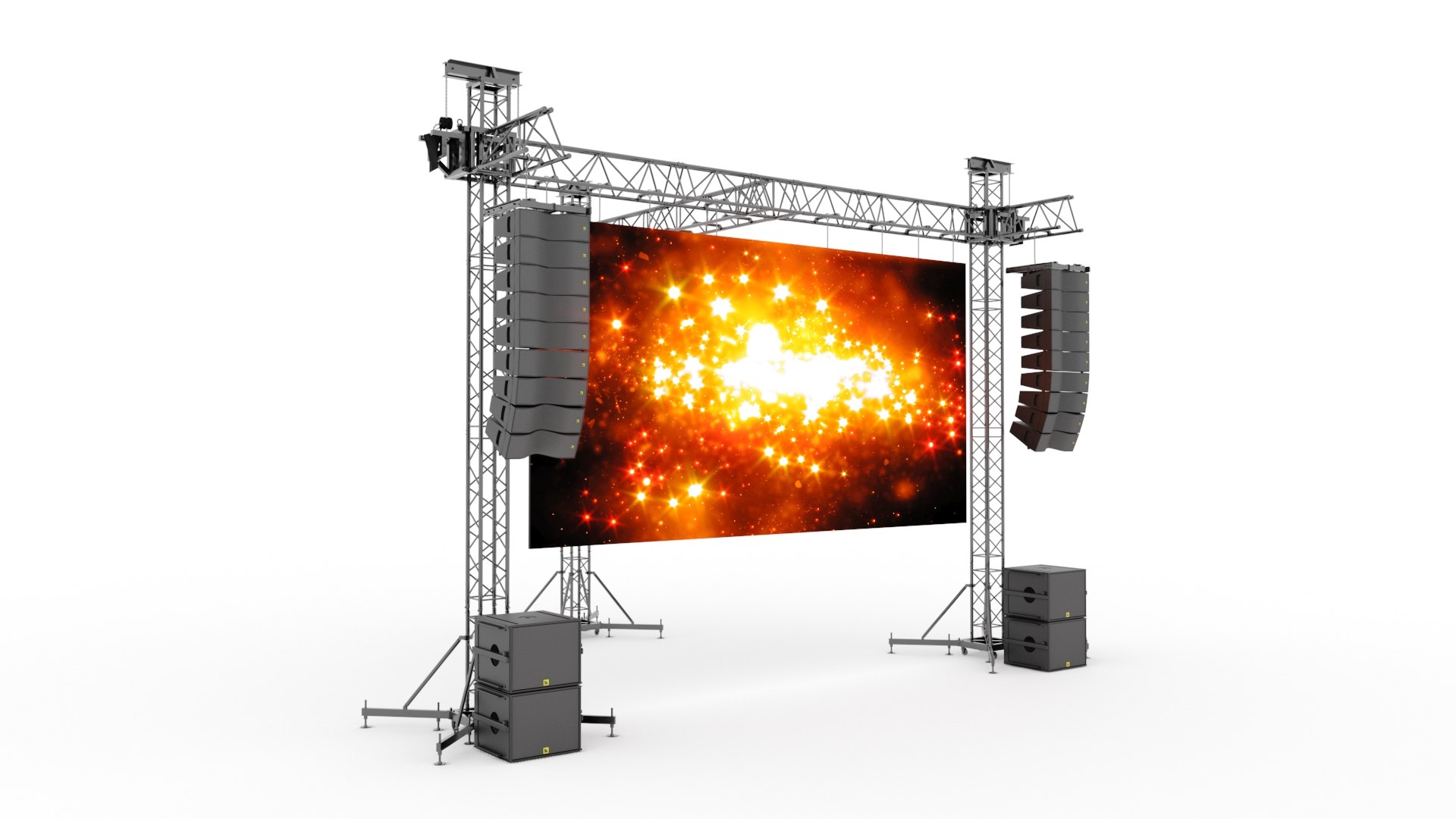 3D Truss Linearray Speakers And Led Screen Model - TurboSquid 2126666