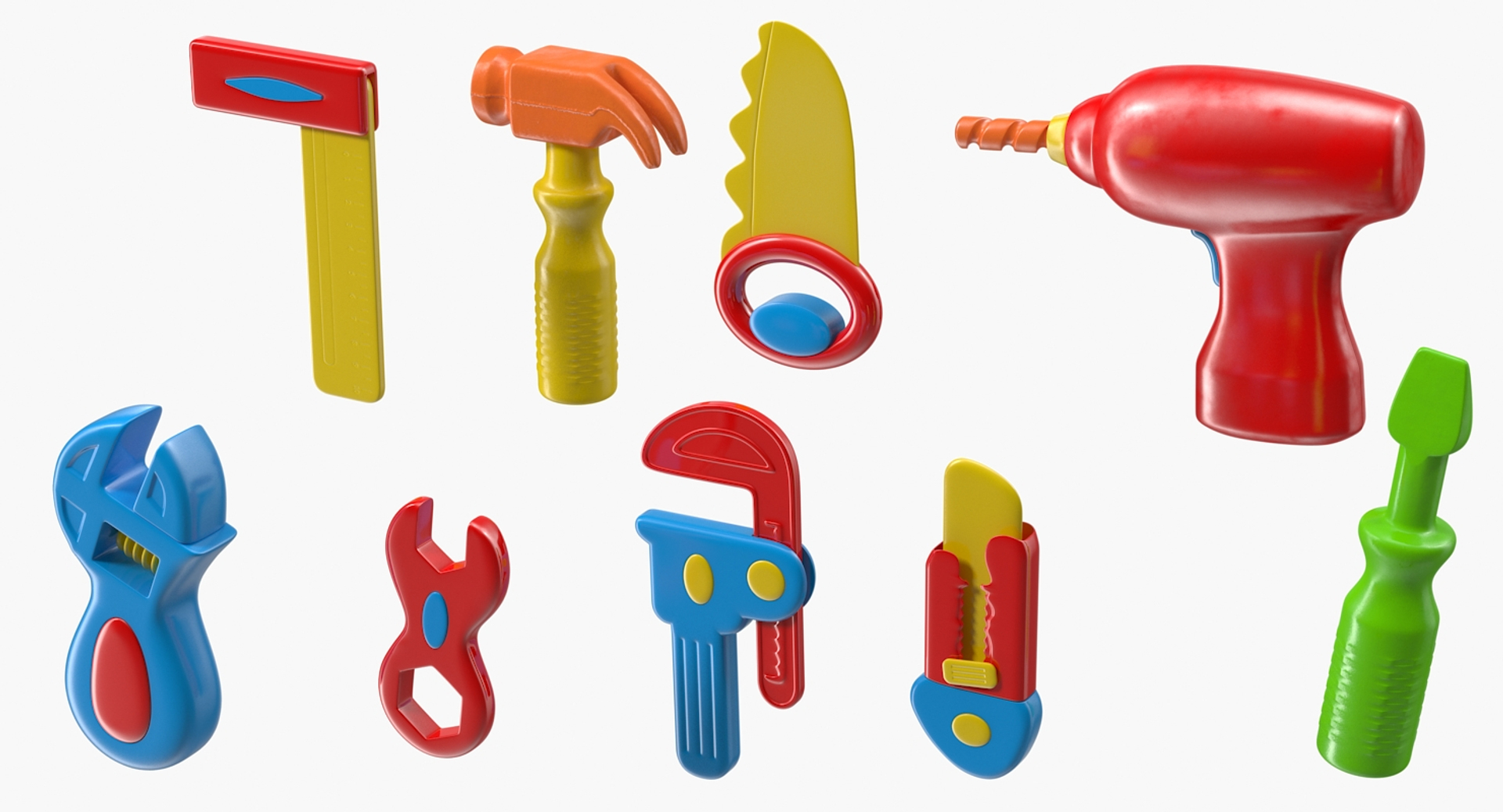 Plastic Toy Tools Set 3D Model - TurboSquid 1356740