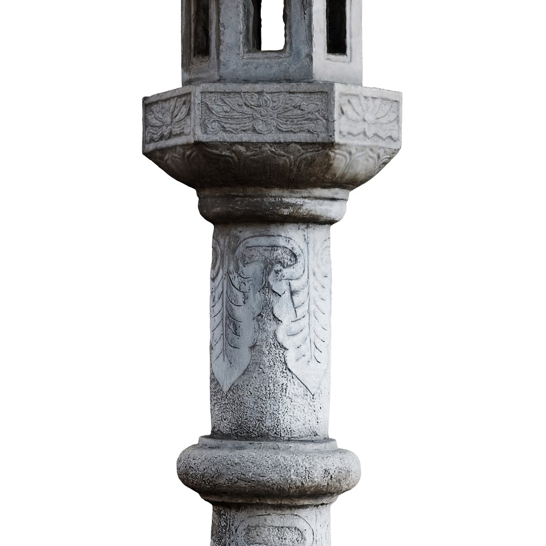 3D Stone Lamp Post - TurboSquid 2066977