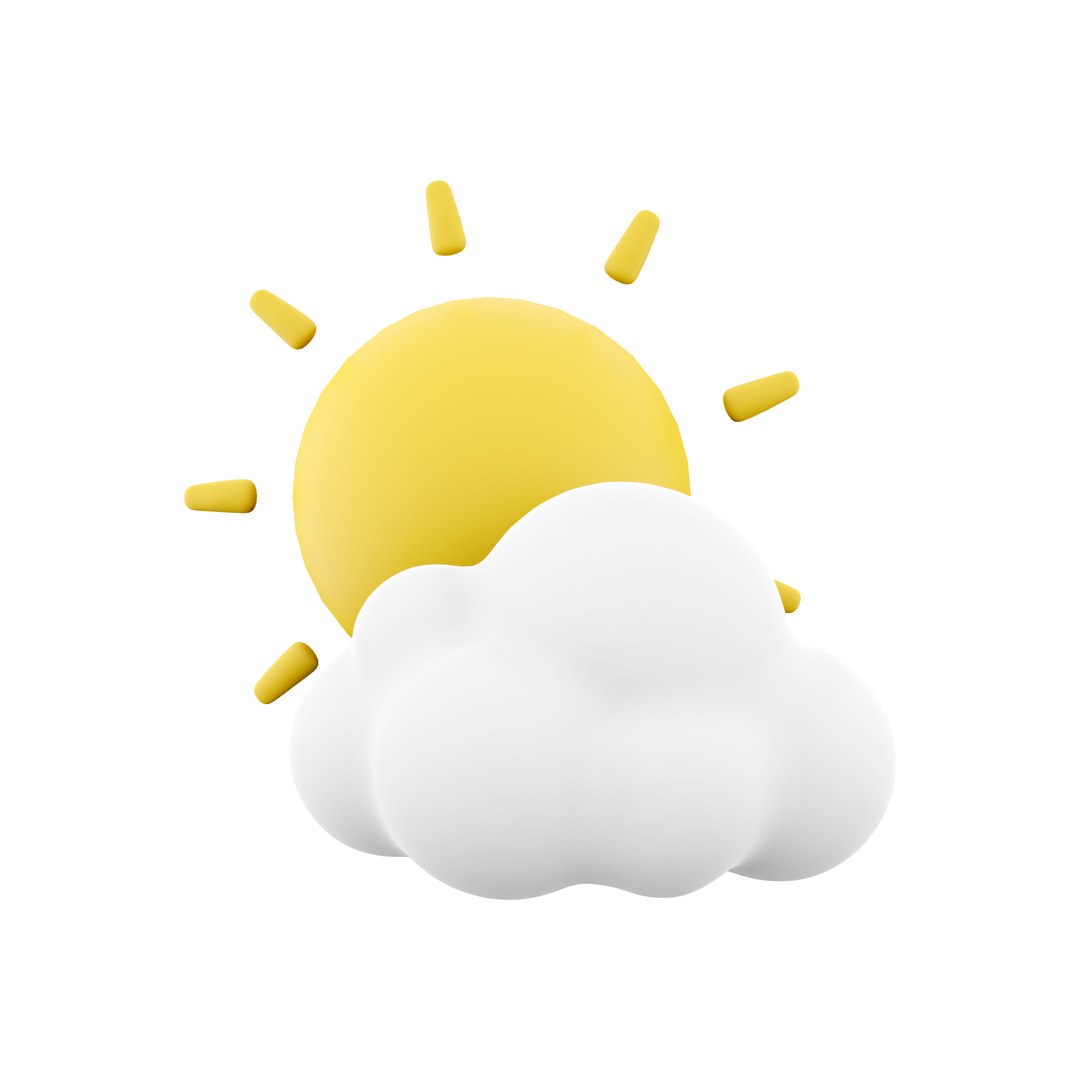 3d Weather Sun Cloud Icon 3D - TurboSquid 2045355