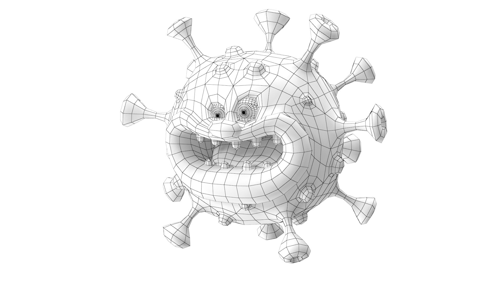 3D Cartoon Virus - TurboSquid 1525017