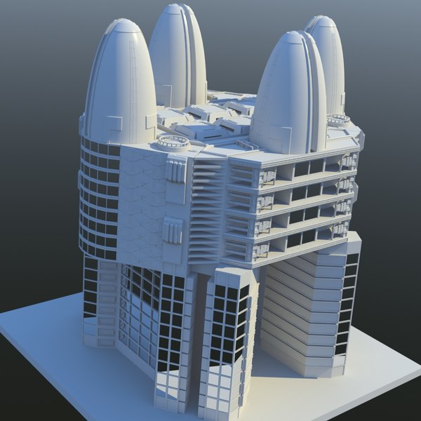 3D OBJ building futuristic modern