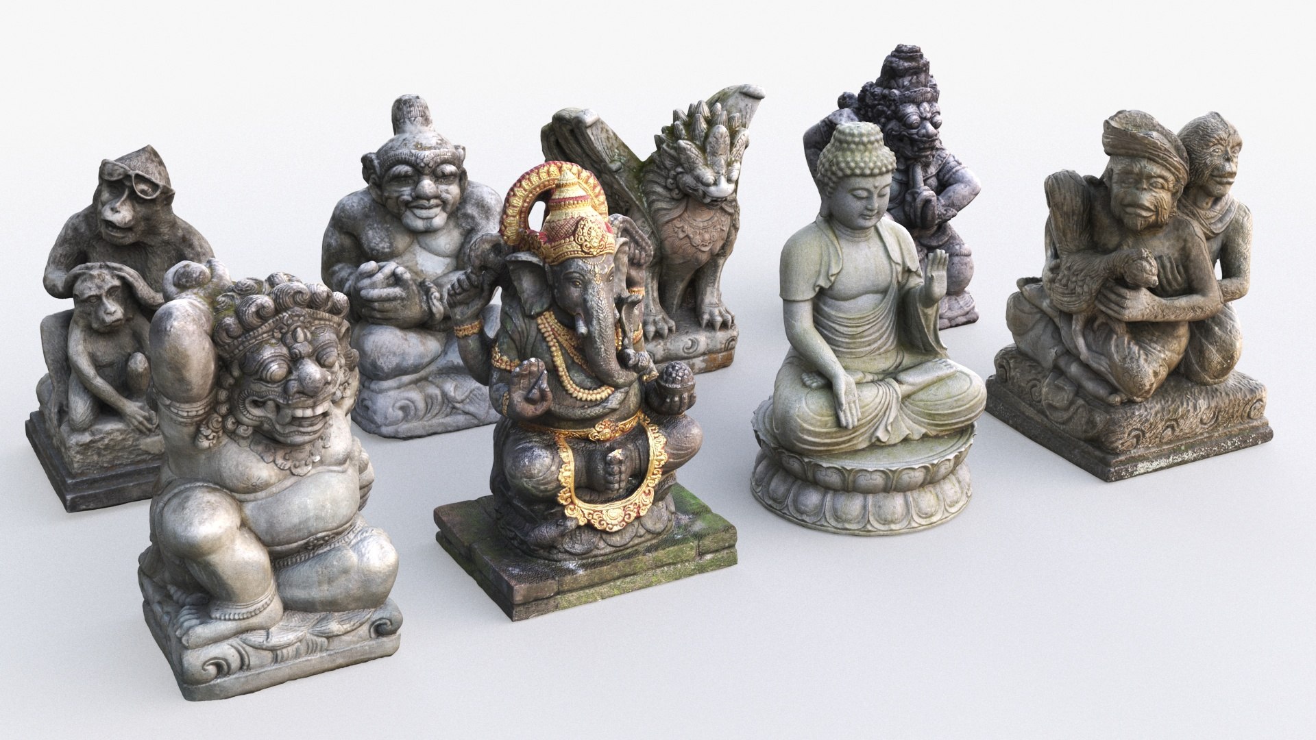 Balinese Statues 3D Model - TurboSquid 1545513