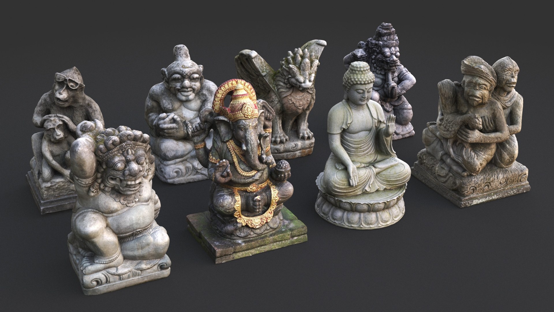 Balinese Statues 3D Model - TurboSquid 1545513