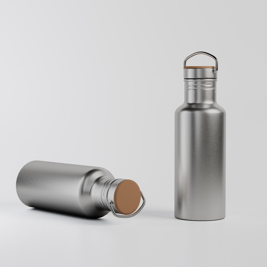 Brushed Metal Water Bottle 3D Model - TurboSquid 2167944