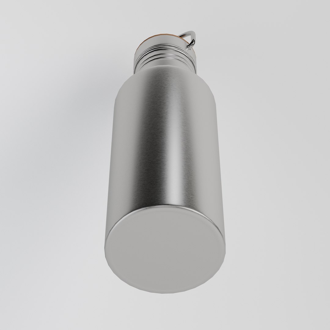 Brushed Metal Water Bottle 3D Model - TurboSquid 2167944