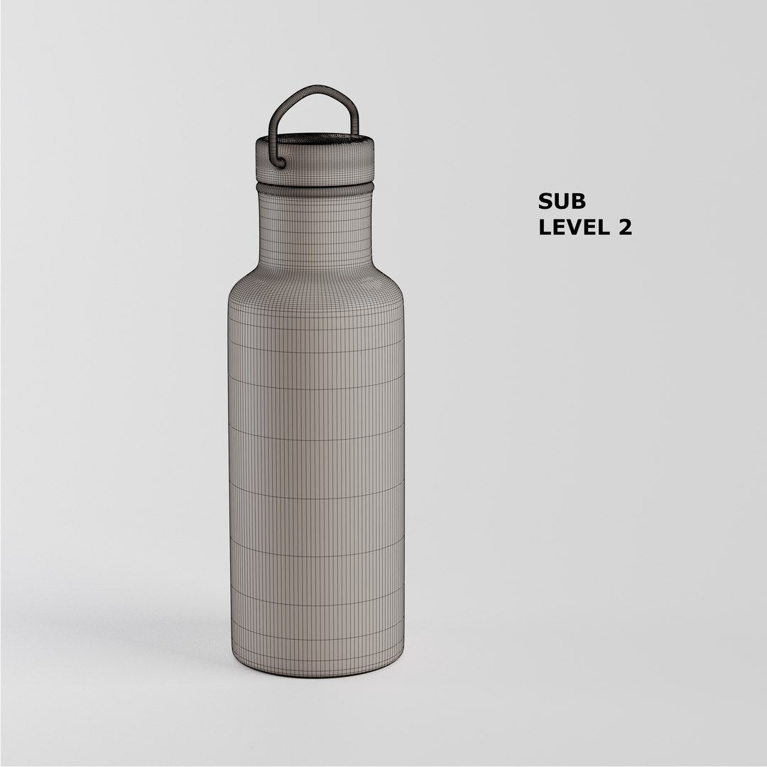 Brushed Metal Water Bottle 3D Model - TurboSquid 2167944