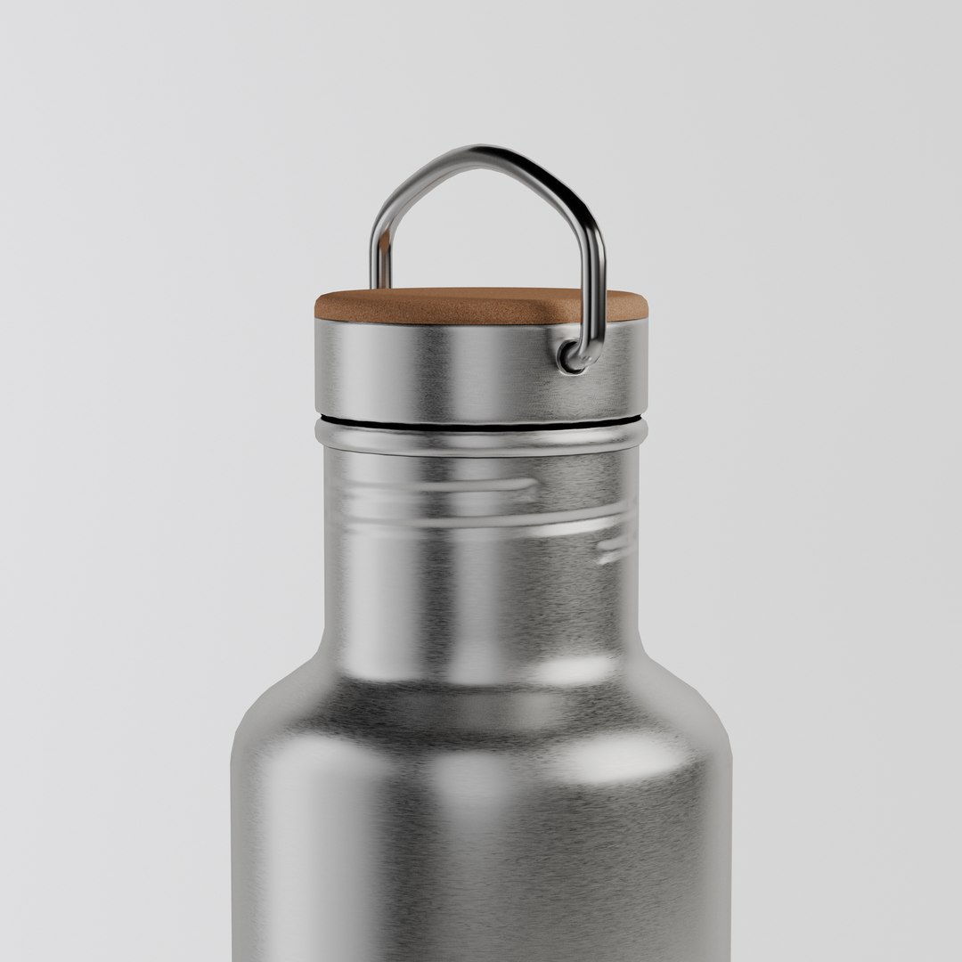 Brushed Metal Water Bottle 3D Model - TurboSquid 2167944