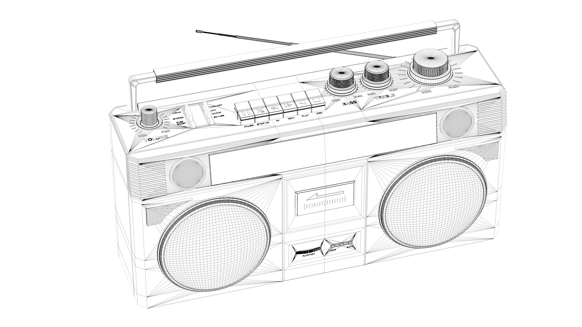 Tape Drive Of Retro Cassette Radio Cassette Player 3D Model ...
