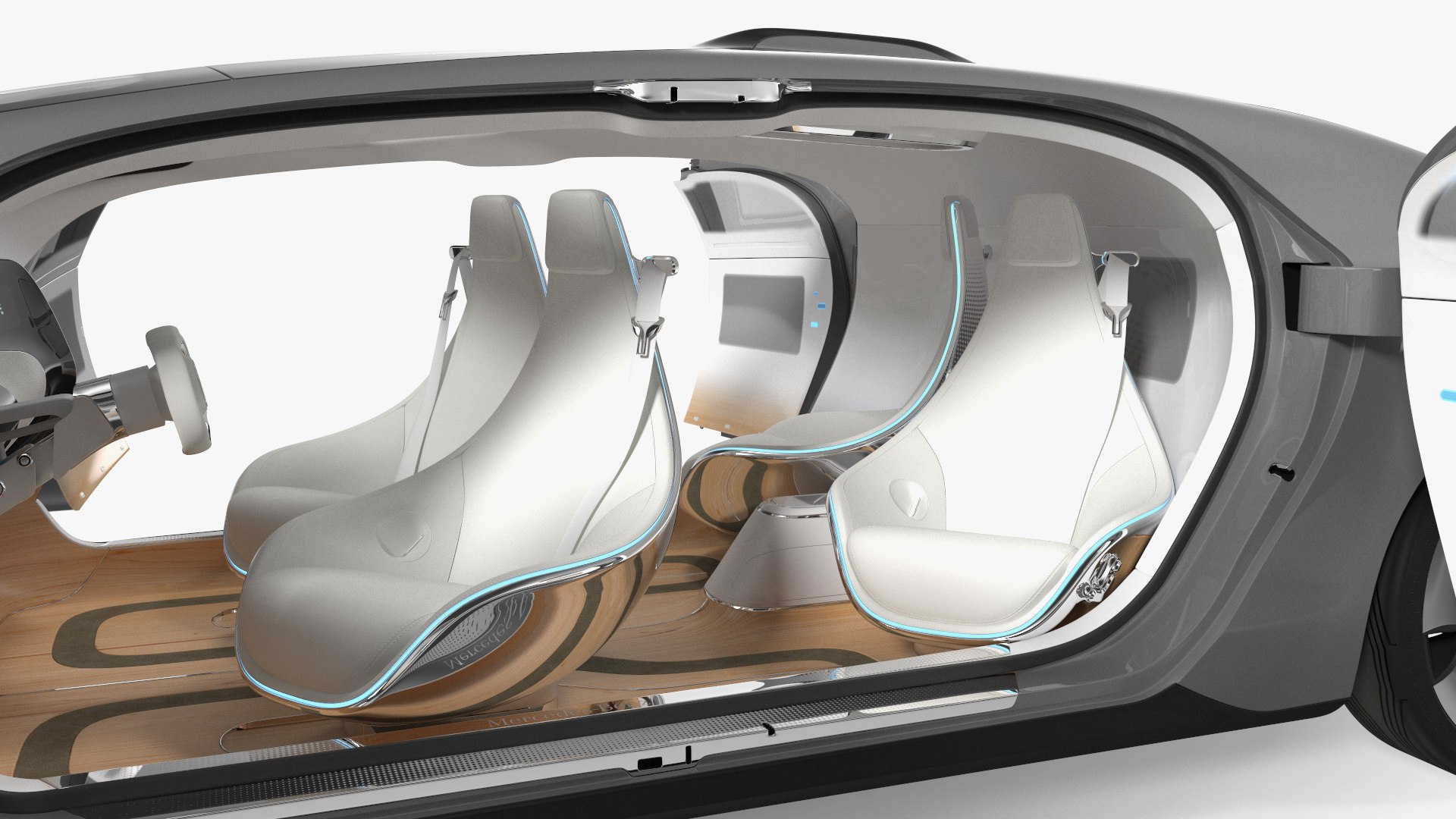 3D Mercedes Benz F015 Self Driving Car Concept Rigged For Maya Model - TurboSquid 2059279